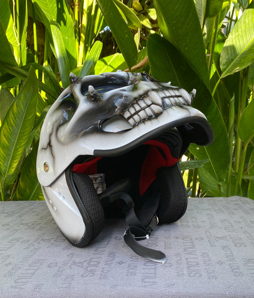 Custom Motorcycle Helmet Ghost Rider Monster White DOT – Custom ...