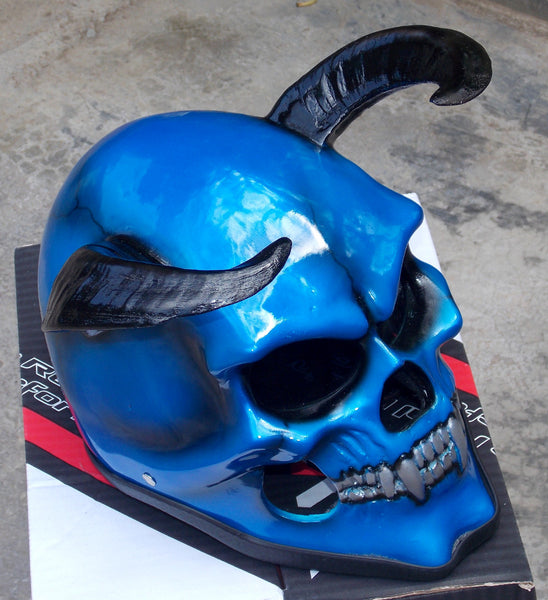 Devils Goat Demon Motorcycle Helmet Mask – Custom Airbrush Helmet