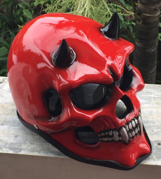 Devil Satan Hell Fire Devil Helmet 666 Damon from the Hell Halloween ...