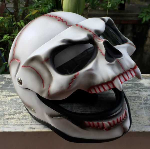 Vampire Skull Helmet Blood Mouth Airbrush Visor Full Face Helmet Ghost ...